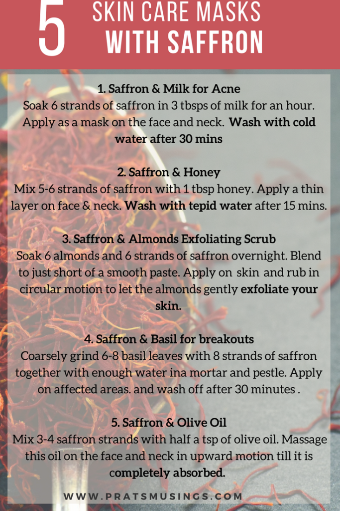 5 benefits of using saffron for skin care - Pratsmusings